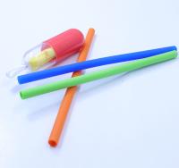China Reusable BPA Free Straight Silicone Drinking Straws for sale