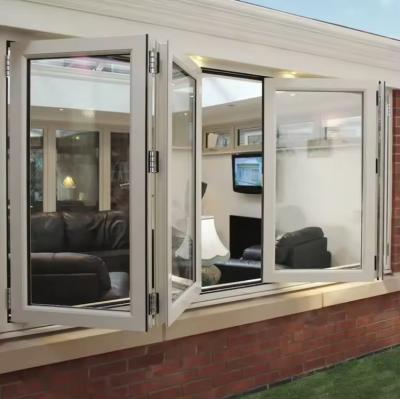 China Customizable Aluminum Folding Window with Tempered Insulated Glass for Energy Cost Savings and ISO9001-2008 Certified for sale