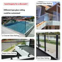 China Aluminum U Channel Glass Railing with 10 Years Warranty and Max Centers 4000mm for Top Mounted Installation for sale