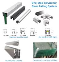 China Aluminum U Channel Glass Railing with 10 Years Warranty and Max Centers 4000mm for Top Mounted Installation for sale