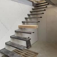 China Modern Design Customized Floating Wooden Staircase with Safety Glass Railing for sale