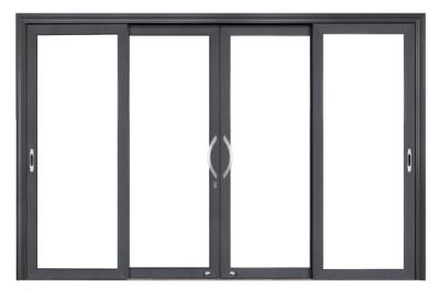 China Customized Residential Aluminium Slimline Sliding Glass Doors with Stable Fluorocarbon Spraying Finish for sale