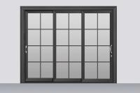 China Typhoon Resistant 2mm Thick Aluminum Sliding Glass Patio Door with 10 Years Warranty and Energy Efficient Design for sale