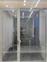 China Customized Aluminum Glass Swing Door with Tempered Clear Glass Double Tempered Glass and 10-year Warranty for sale