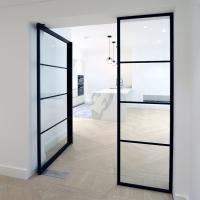 China Double Leaf Aluminum Swing Door with High-grade Aluminum Frame and Energy Efficient Laminated Tempered Glass for sale