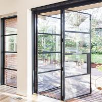 China SZG House Aluminium Double Hinged Doors For Safety And Smooth Open for sale