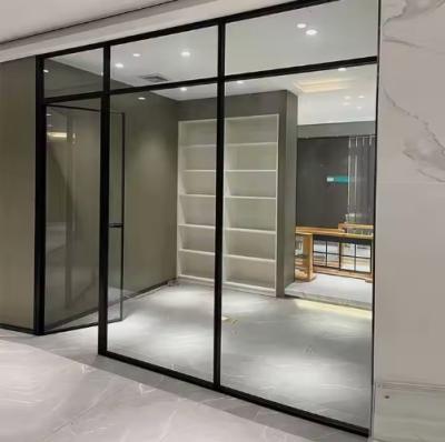 China Thin Frame Aluminum Swing Door with Laminated Tempered Glass for Energy Efficiency for sale