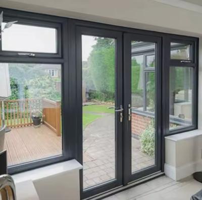 China Thermal Break Aluminum Swing Door with Double Glazing Multi-point Locking and Low-E Glass for sale
