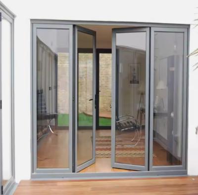 China Modern Double Casement Aluminum Swing Door with Tempered Glass and 10 Years Warranty for sale