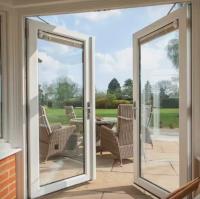 China Modern Double Casement Aluminum Swing Door with Tempered Glass and 10 Years Warranty for sale