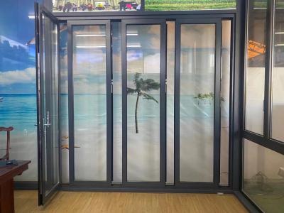China Thick Frame Aluminum Folding Door with 50 Years Life Span Dust Resistant and Easy Cleaning for sale