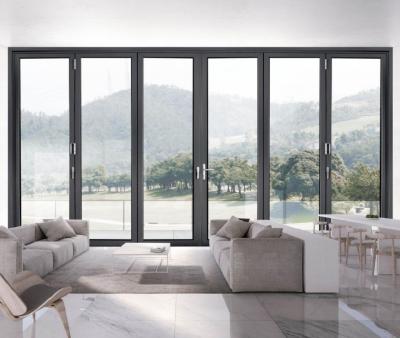 China Customizable Aluminum Folding Door with Lockable Handle Space Saving Design and High Security for sale