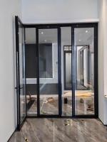 China High Security Sound Insulation Low Maintenance Aluminum Folding Bifold Glass Door for sale