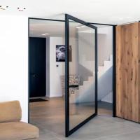 China Frameless Glass Pivot Door with Easy Cleaning and Energy Saving Aluminum Alloy Construction for sale