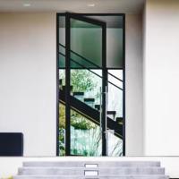 China Customizable Powder Coated Aluminum Pivot Door with Laminated Glass for Modern Entrances for sale