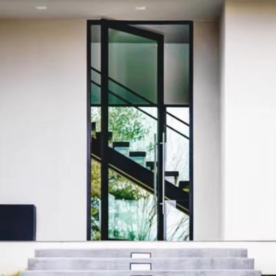 China Customizable Powder Coated Aluminum Pivot Door with Laminated Glass for Modern Entrances for sale