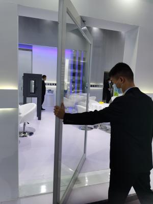 China Slim Frame Aluminum Pivot Door with Tempered Clear Glass and 10 Years Warranty for sale