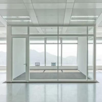 China Modern Aluminum Frame Glass Partition Wall with 10 Years Warranty Custom Sizes and Powder Coating for sale