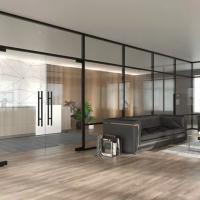 China Modern Aluminum Frame Glass Partition Wall with 10 Years Warranty Custom Sizes and Powder Coating for sale