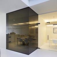 China Customized Size Powder Coated Aluminum Frame Glass Partition Wall with Fluorocarbon Spraying for sale