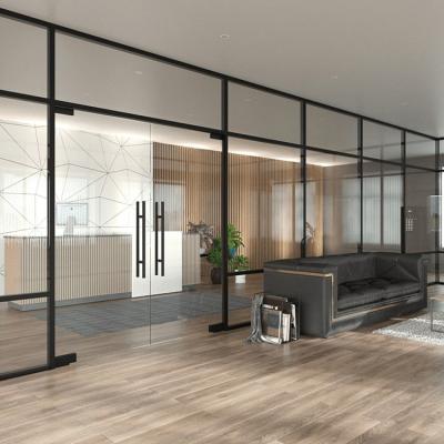 China Modern Design Glass Partition Wall with Modular Systems and Impact-Resistant Film for Enhanced Collaboration for sale
