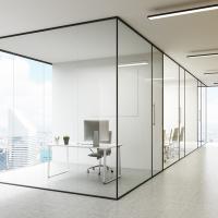 China Sleek Design Aluminum Frame Glass Partition Wall with 10 Years Warranty for Office and Home for sale