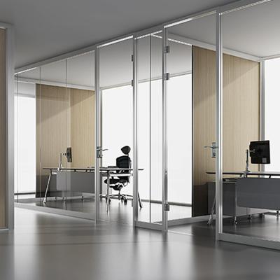 China Sleek Design Aluminum Frame Glass Partition Wall with 10 Years Warranty for Office and Home for sale