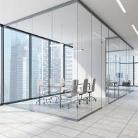 China Dustproof and Easy Cleaning Glass Partition Wall with 10-Year Warranty for Office Spaces for sale