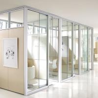 China Commercial Glass Partition Wall with 10 Years Warranty Custom Sizes and Double Tempered Glass for sale
