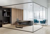 China Commercial Glass Partition Wall with 10 Years Warranty Custom Sizes and Double Tempered Glass for sale