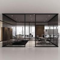 China Tinted Colorful Glass Partition Wall with Aluminum Frame Custom Sizes and 10 Years Warranty for sale