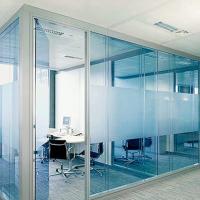 China Tinted Colorful Glass Partition Wall with Aluminum Frame Custom Sizes and 10 Years Warranty for sale