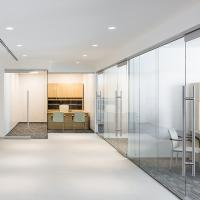 China Soundproof Frosted Glass Partition Wall with 8mm, 10mm, 12mm, 5+5mm, 6+6mm Glass and 10 Years Warranty for sale