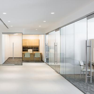 China Soundproof Frosted Glass Partition Wall with 8mm, 10mm, 12mm, 5+5mm, 6+6mm Glass and 10 Years Warranty for sale
