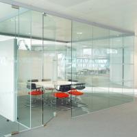China Soundproof Frosted Glass Partition Wall with 8mm, 10mm, 12mm, 5+5mm, 6+6mm Glass and 10 Years Warranty for sale