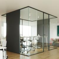 China Customizable Glass Partition Wall with Framed Options and Powder Coated Aluminum for Modern Offices for sale