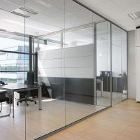 China Commercial Office Glass Partition Wall with 10 Years Warranty Custom Sizes and Powder Coated Aluminum Frame for sale