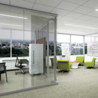 China Customized 8mm Office Glass Partition Wall with Powder Coating and 10 Years Warranty for sale
