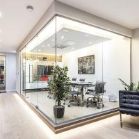 China Customizable Aluminum Frame Glass Partition Wall with 8mm 10mm 12mm Tempered Glass for Office Sound Insulation for sale