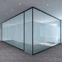 China Customizable Aluminum Frame Glass Partition Wall with 8mm 10mm 12mm Tempered Glass for Office Sound Insulation for sale