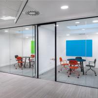 China Modern Design Thick Frame Glass Partition Wall with Powder Coating and 10 Years Warranty for sale