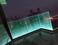 China Frameless Design Aluminum U Channel Glass Railing with LED Light for Modern Outdoor Spaces for sale