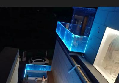 China Easy Installation Modern Design Aluminum U Channel Glass Railing with LED Light for sale
