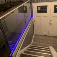 China Colorful LED Light U Channel Glass Railing with 8-16mm Laminated Glass and More than 5 Years Warranty for sale