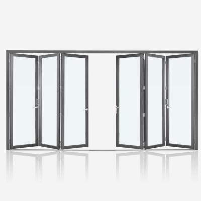 China Powder Coated Aluminum Folding Window with Stainless Steel Hardware and Good Sound Insulation for sale