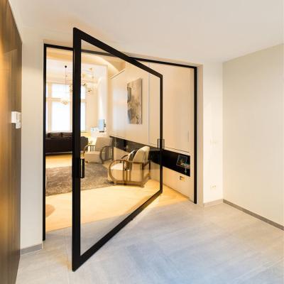 China Modern Aluminum Pivot Door with Low-E Glass, Wind Resistance Level 7, and Sound Insulation for Villas for sale