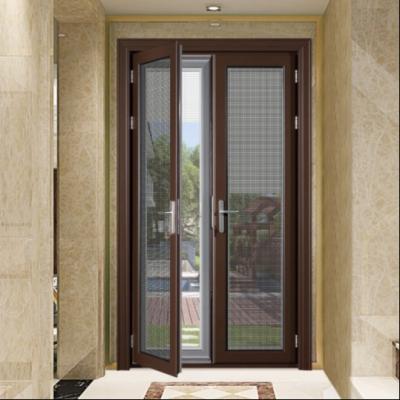 China Modern Minimal Aluminum Swing Door with Double-Layered Glass and Multi-Point Locking for sale