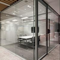 China Modern Minimal Aluminum Swing Door with Double-Layered Glass and Multi-Point Locking for sale