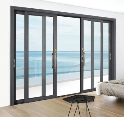 China Internal Lockable Accordion Aluminum Sliding Door with Slim Frame and High Energy Efficiency for sale