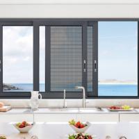 China Internal Lockable Accordion Aluminum Sliding Door with Slim Frame and High Energy Efficiency for sale